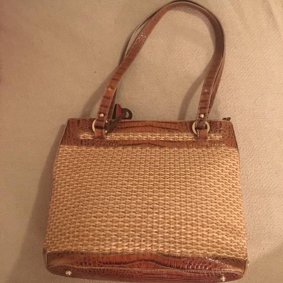 Brahmin | Bags | Rare Vintage Brahmin Straw Leather Shoulder Bag | Poshmark